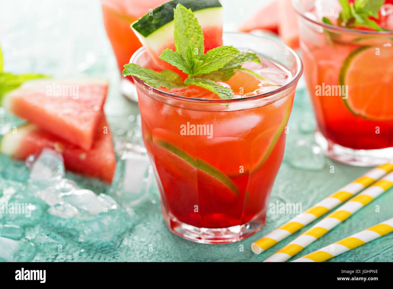 Refreshing summer drink with watermelon Stock Photo - Alamy