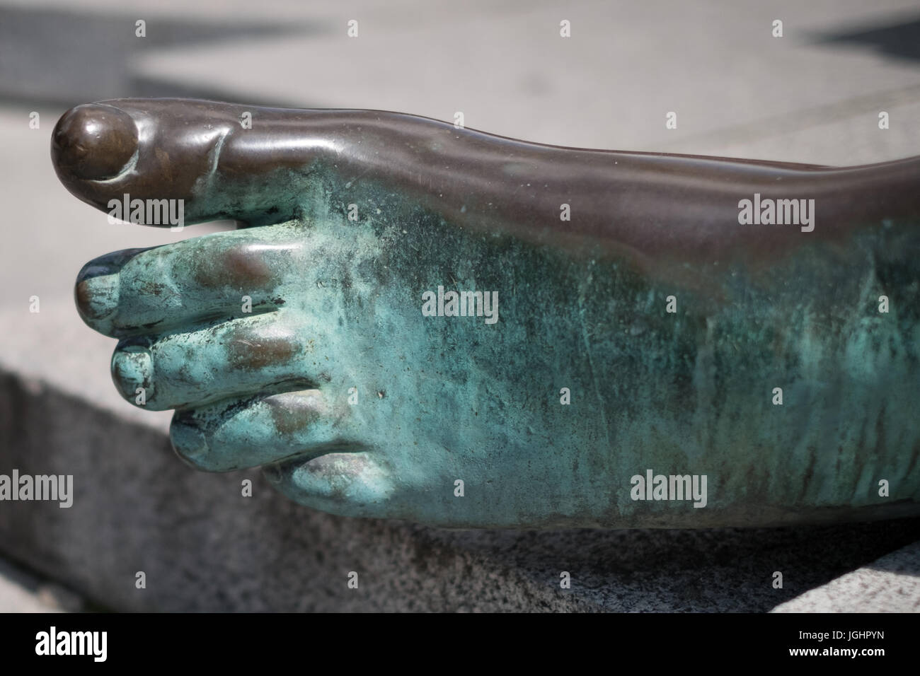 isolated foot , bronze sculpture foot closeup Stock Photo - Alamy