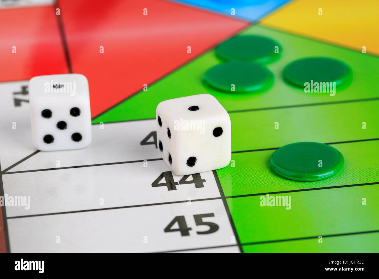 Typical spanish board game parchis Stock Photo - Alamy