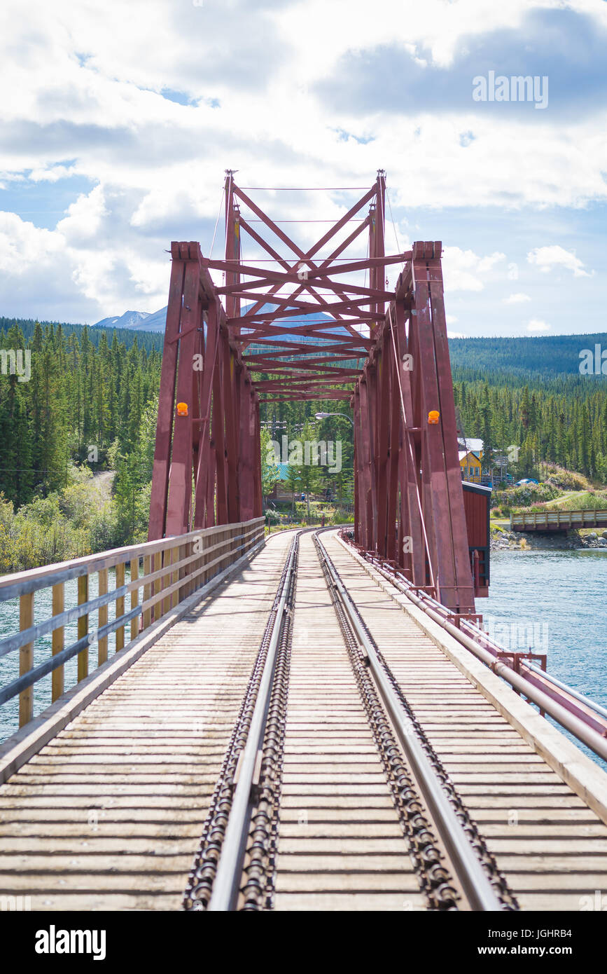 Train tracks crossing a bridge Stock Photo - Alamy