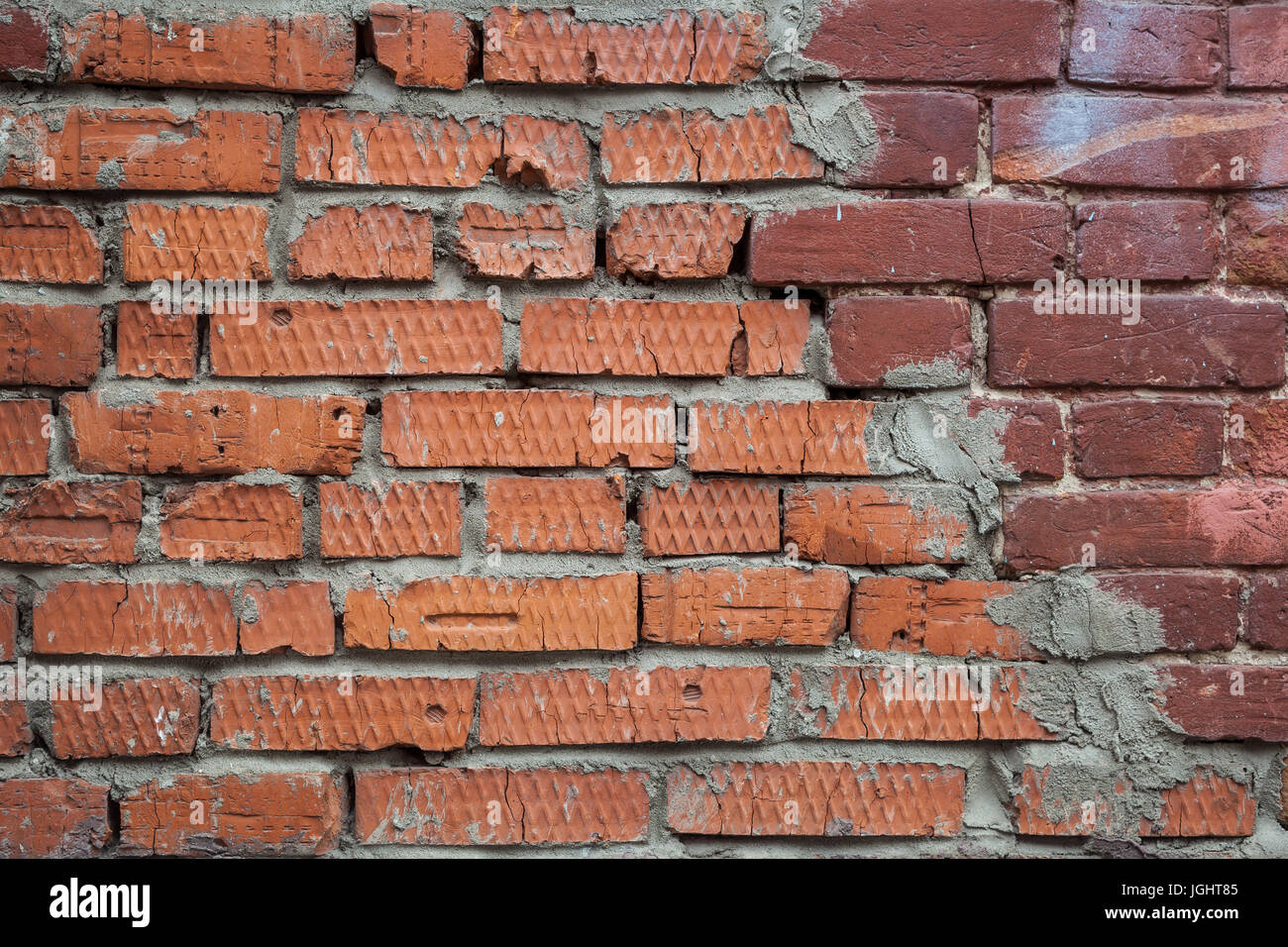Broken old brick wall. Brick background for creativity Stock Photo - Alamy
