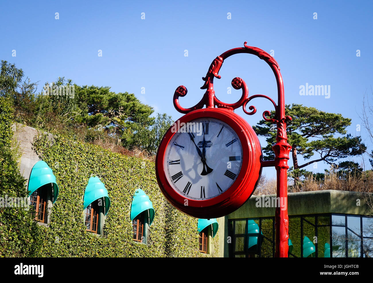 Tokyo, Japan - Jan 3, 2016. Old retro street clock at the park in Tokyo ...