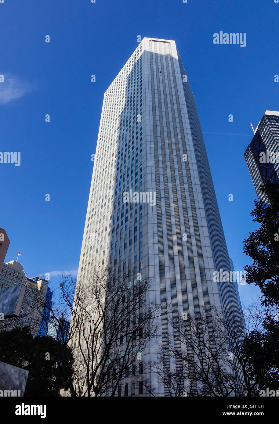 Tokyo, Japan - Jan 3, 2016. An office building located at business ...