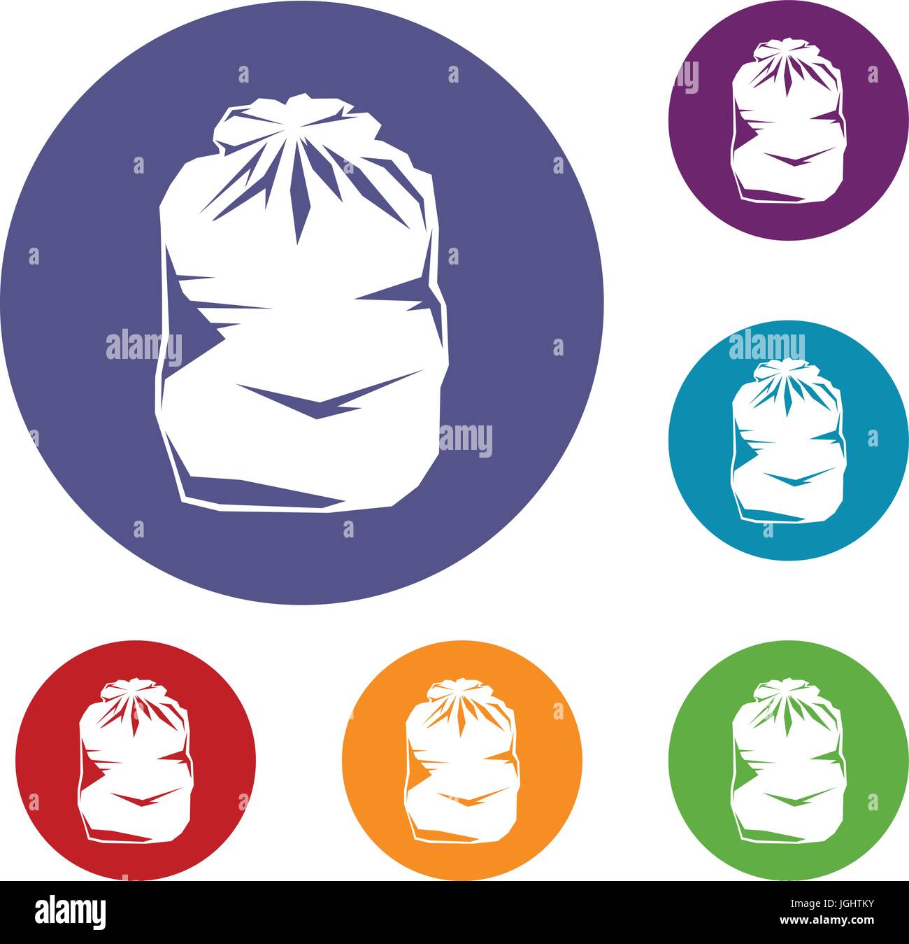 Black trash bag icons set Stock Vector Image & Art - Alamy