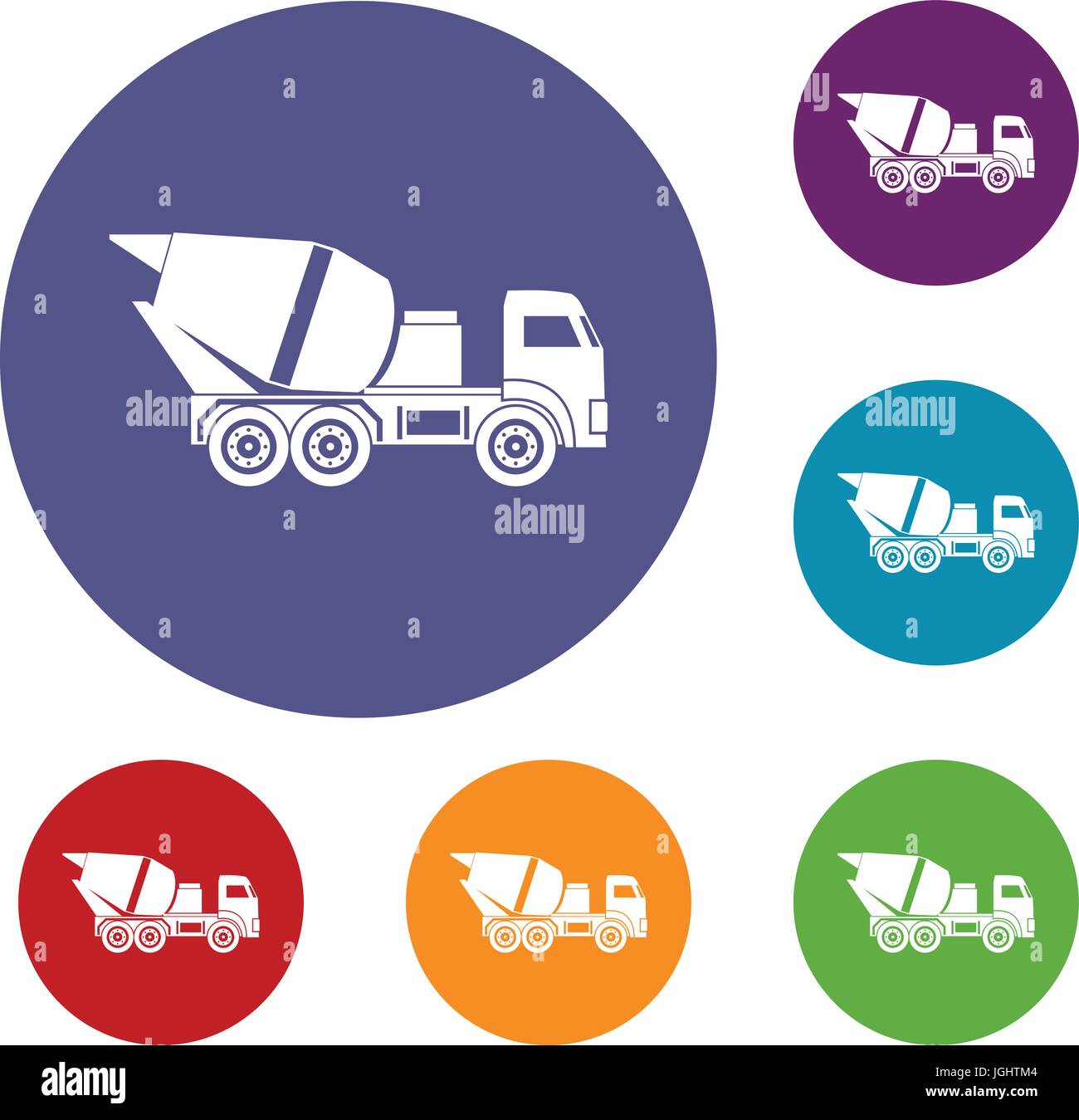 Building mixer for concrete icons set Stock Vector Image & Art - Alamy