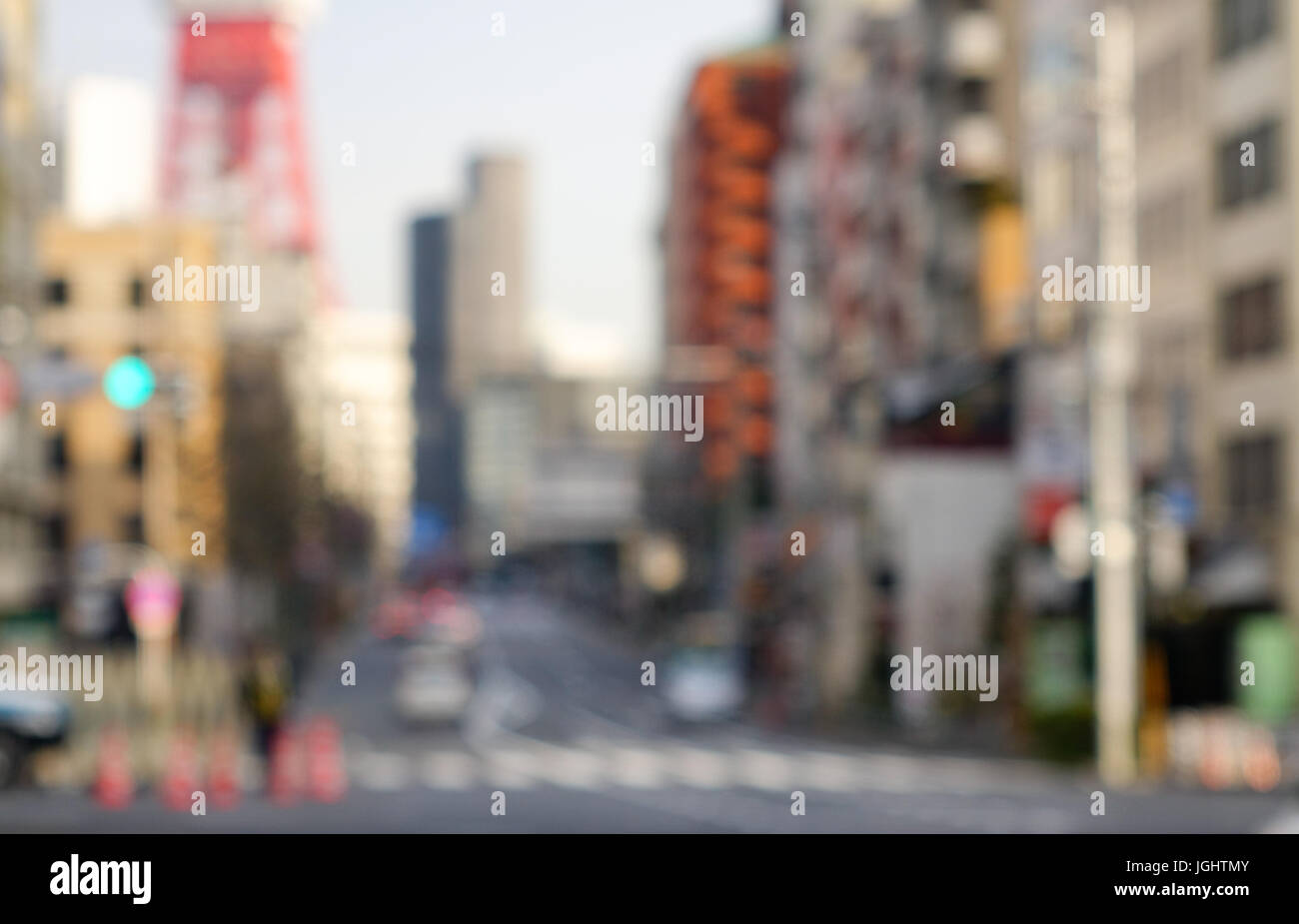 Blurred of cityscape and traffic at downtown in Tokyo, Japan Stock ...