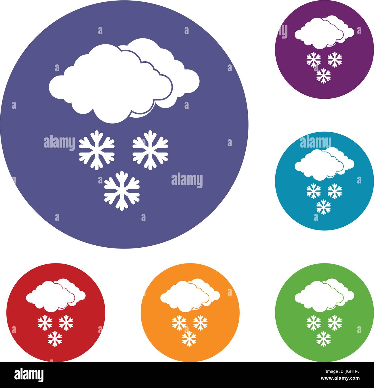 Cloud and snowflakes icons set Stock Vector Image & Art - Alamy