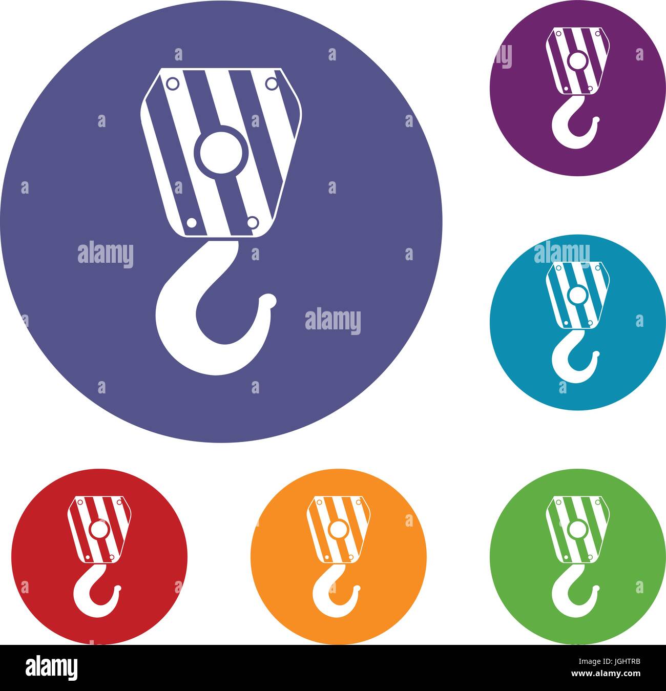 Crane hook icons set Stock Vector Image & Art - Alamy