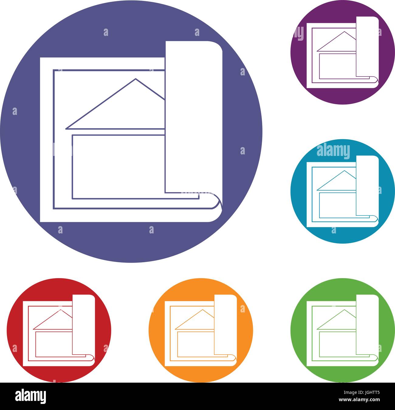 Building plan icons set Stock Vector Image & Art - Alamy