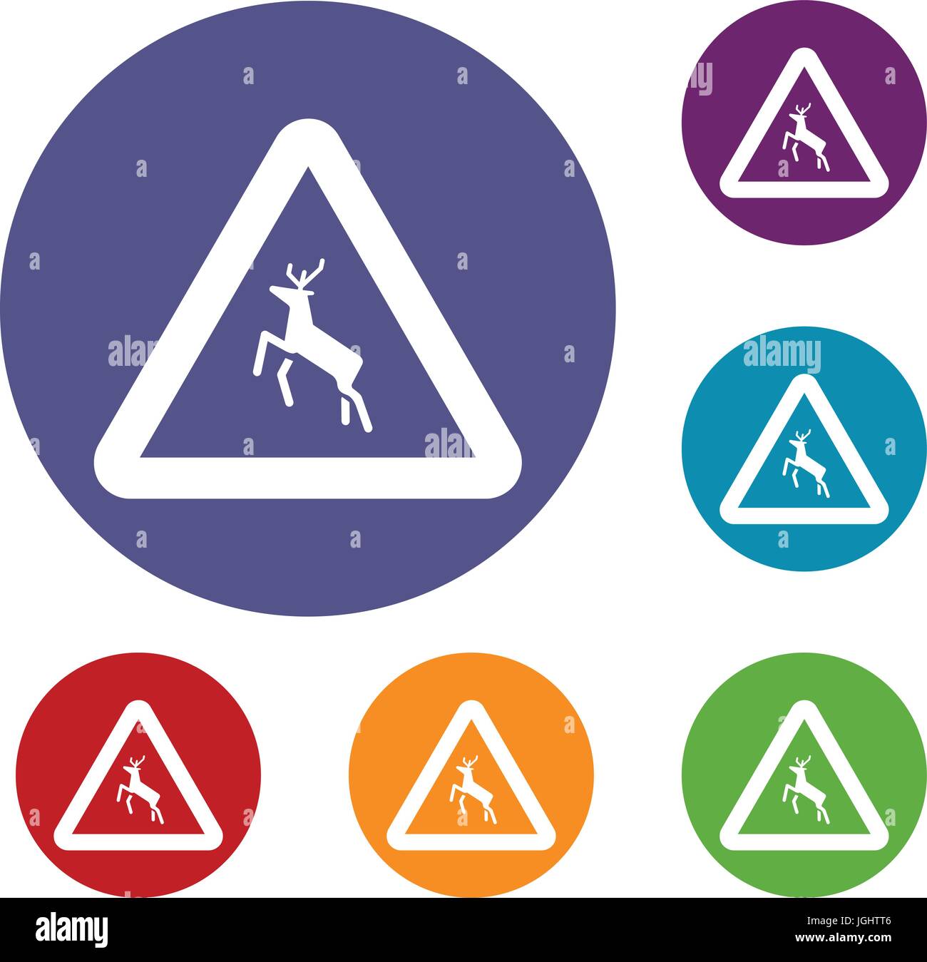 Deer traffic warning sign icons set Stock Vector Image & Art - Alamy