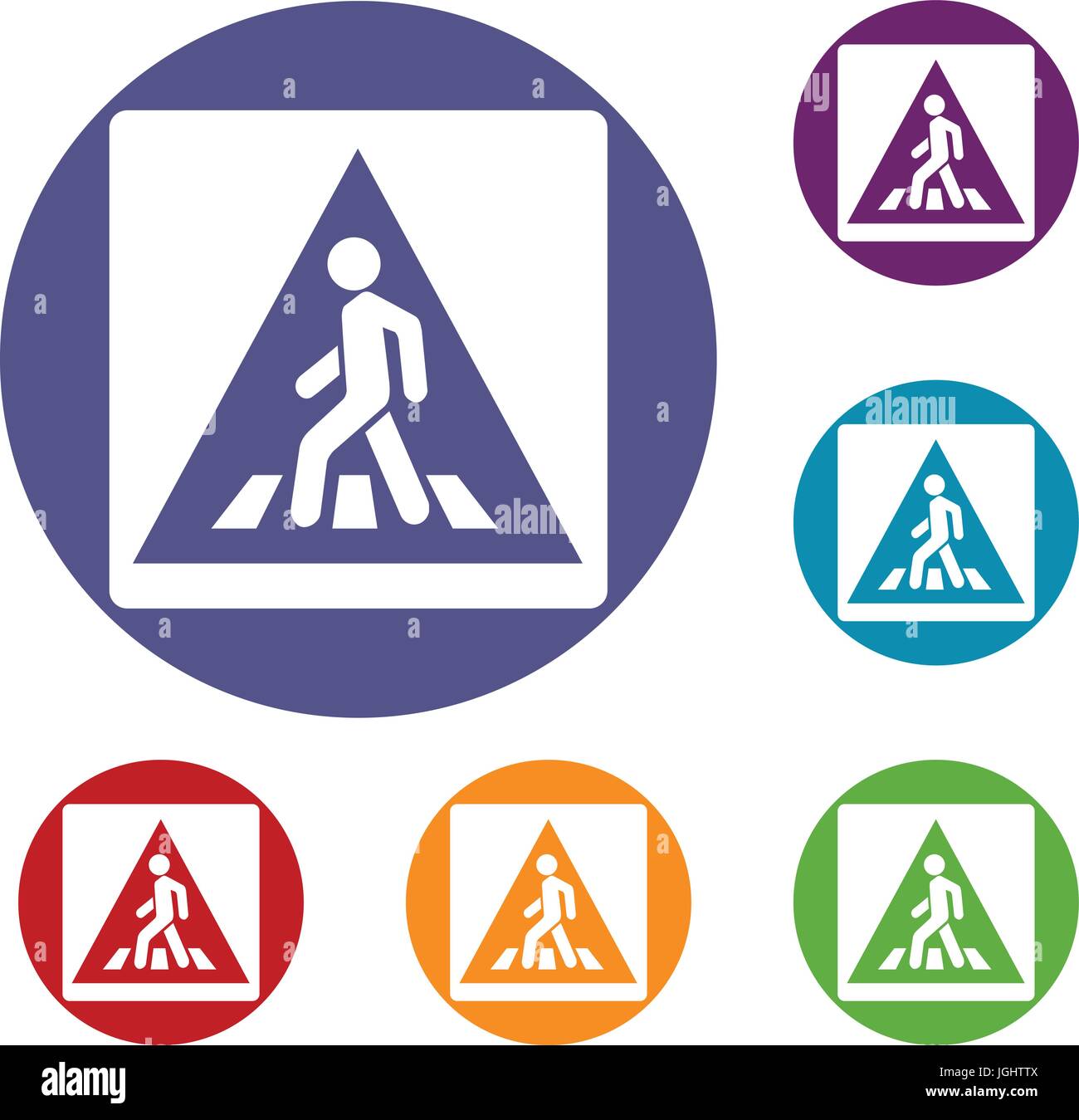 Pedestrian road sign icons set Stock Vector Image & Art - Alamy