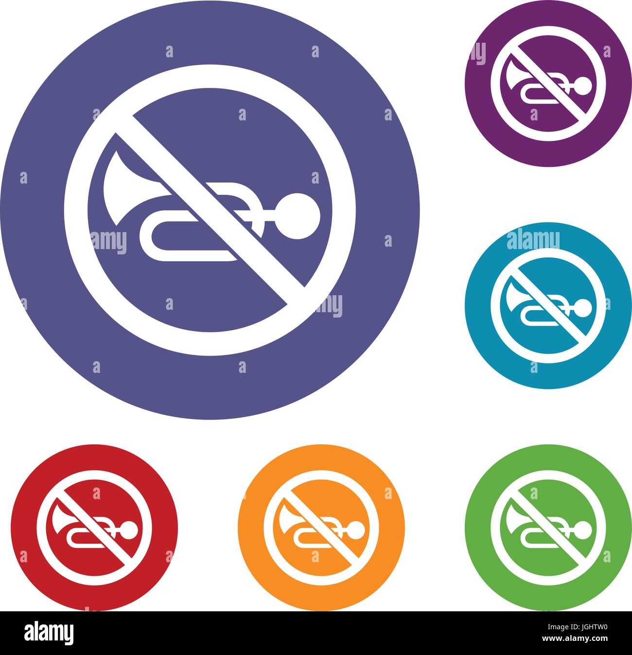 No horn traffic sign icons set Stock Vector Image & Art - Alamy