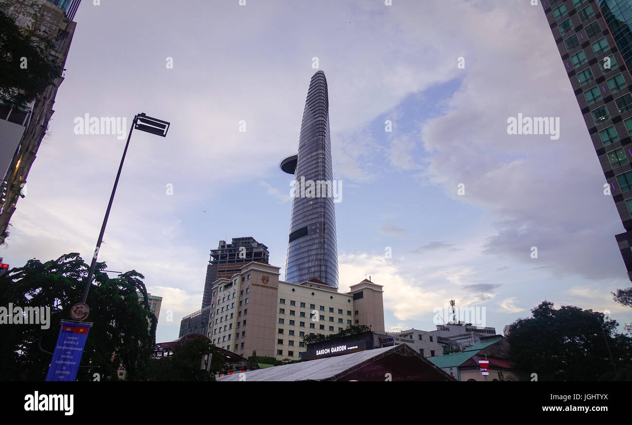 Saigon, Vietnam - Jun 30, 2017. Modern buildings at downtown in Saigon ...