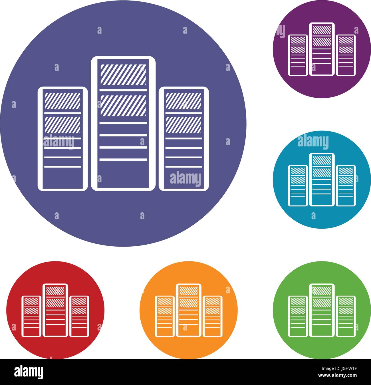 Database servers icons set Stock Vector Image & Art - Alamy