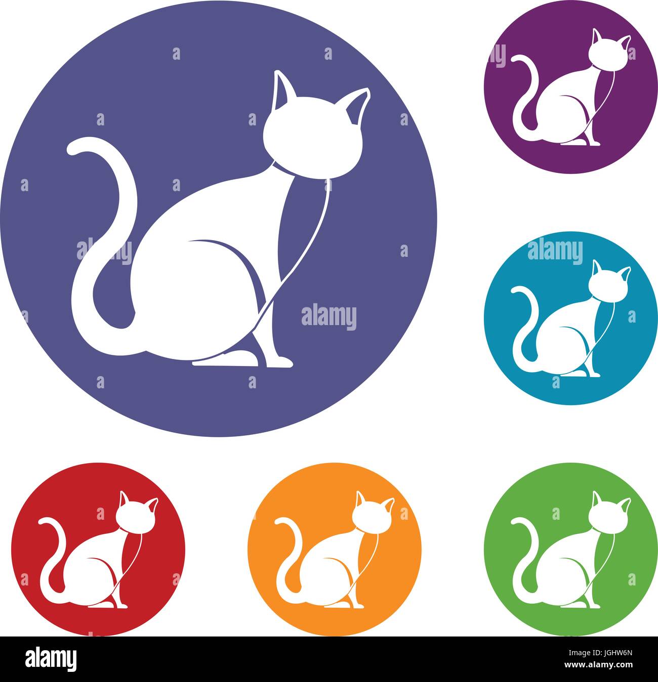 Black cat icons set Stock Vector Image & Art - Alamy