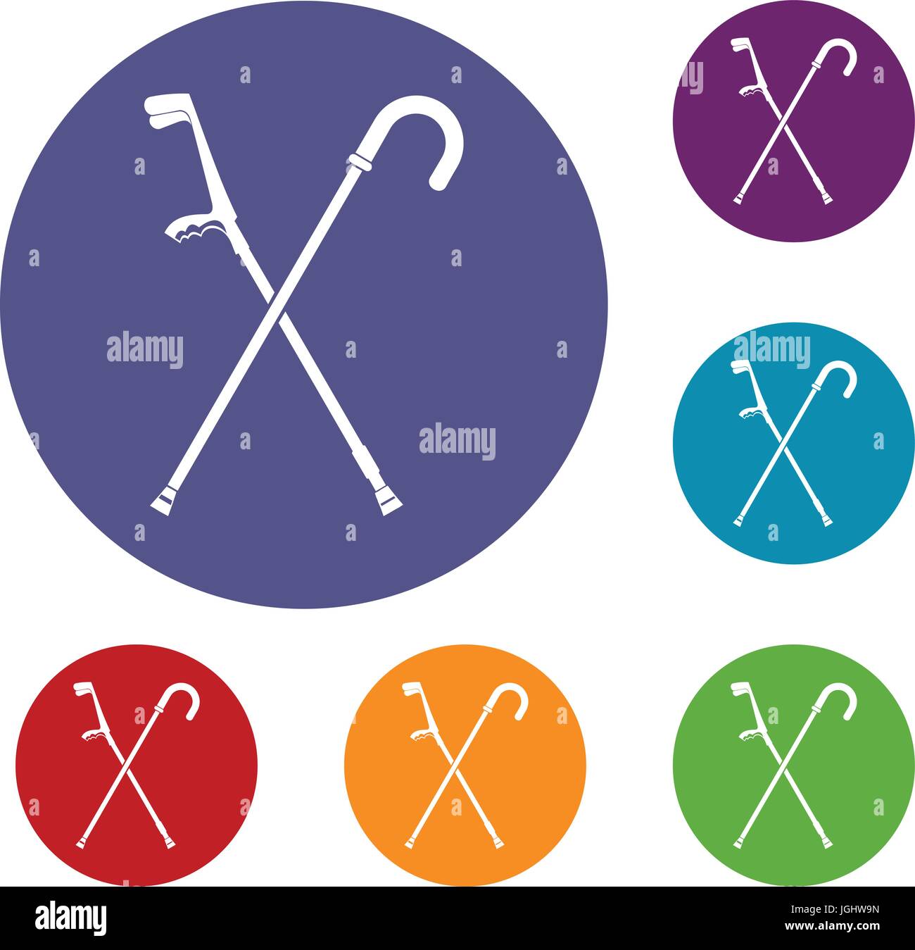 Walking cane icons set Stock Vector Image & Art - Alamy
