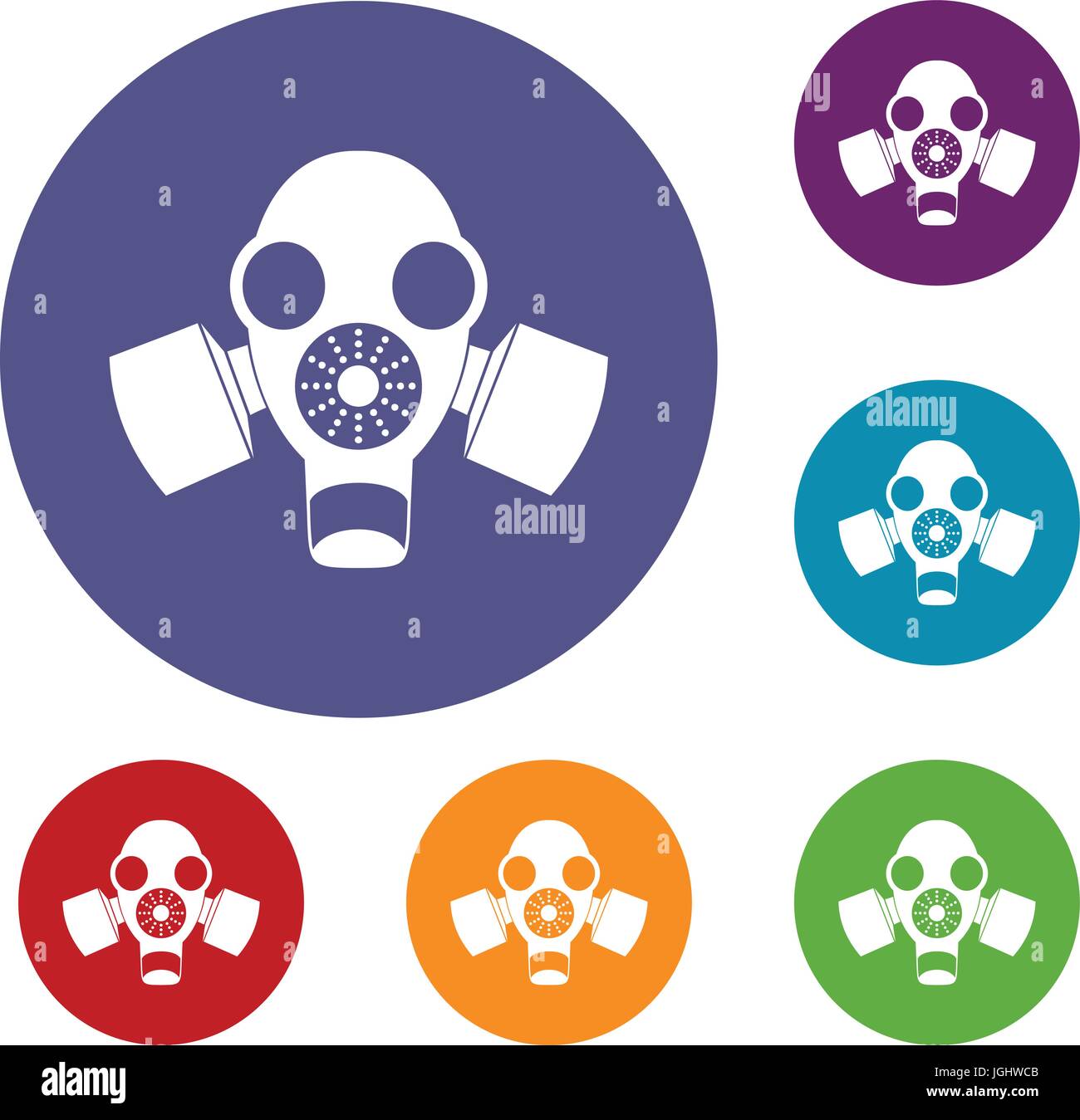 Black gas mask icons set Stock Vector Image & Art - Alamy