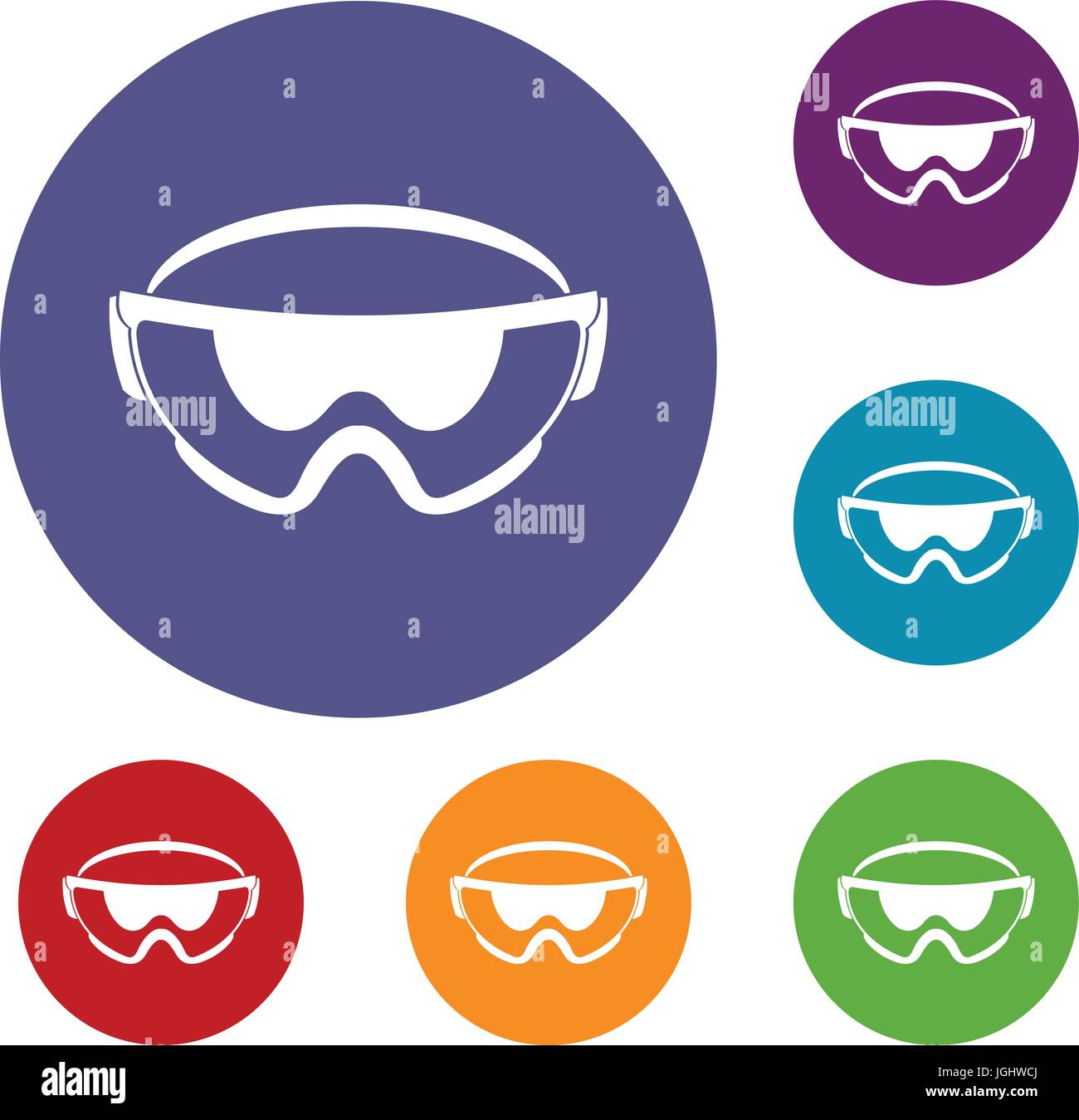 Safety glasses icons set Stock Vector Image & Art - Alamy