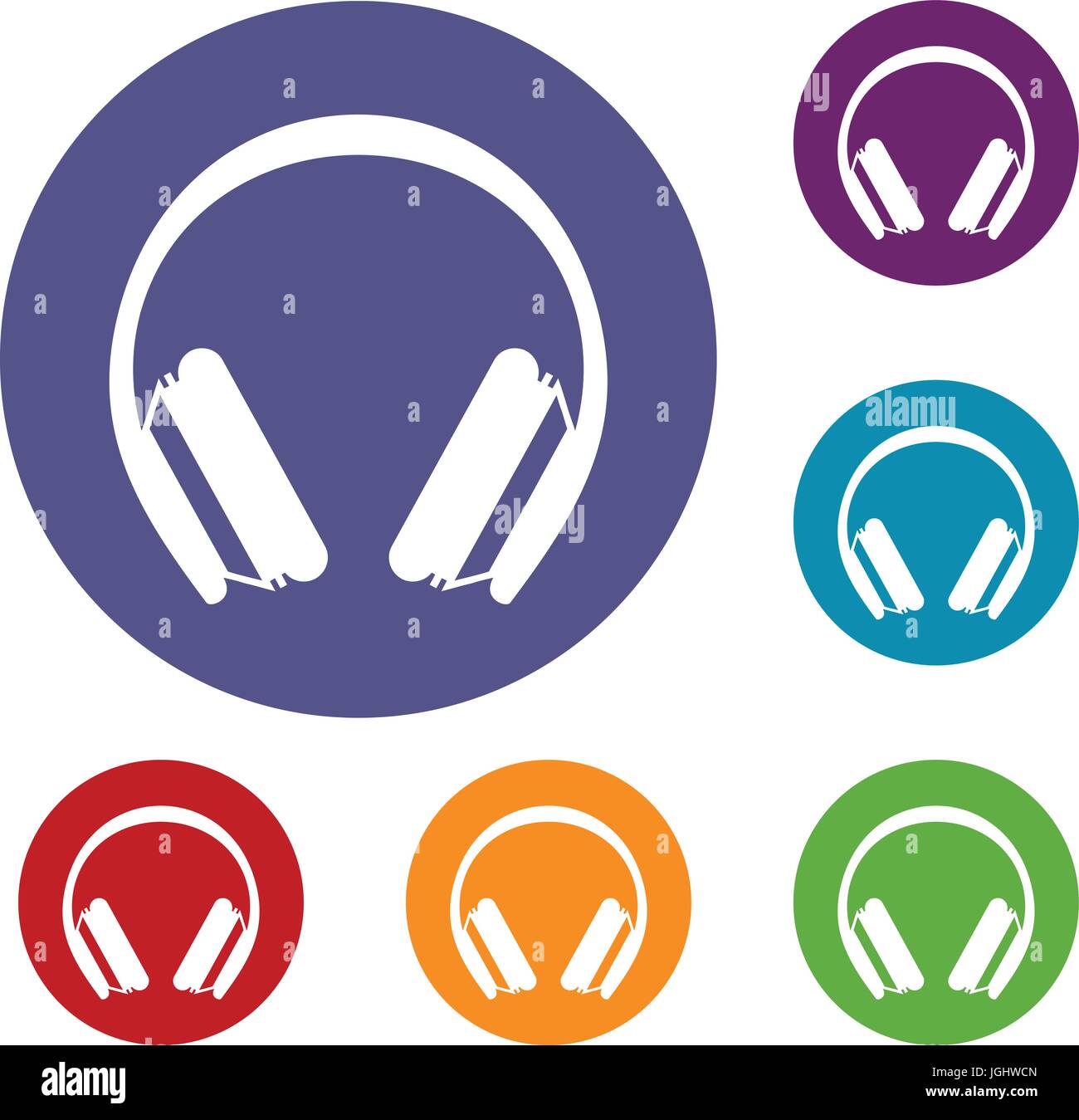 Protective headphones icons set Stock Vector Image & Art - Alamy