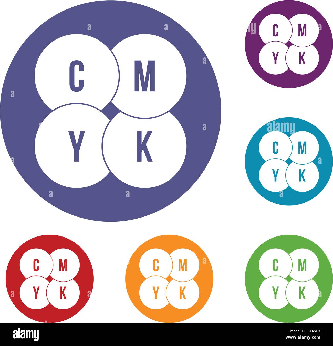 CMYK circles icons set Stock Vector Image & Art - Alamy