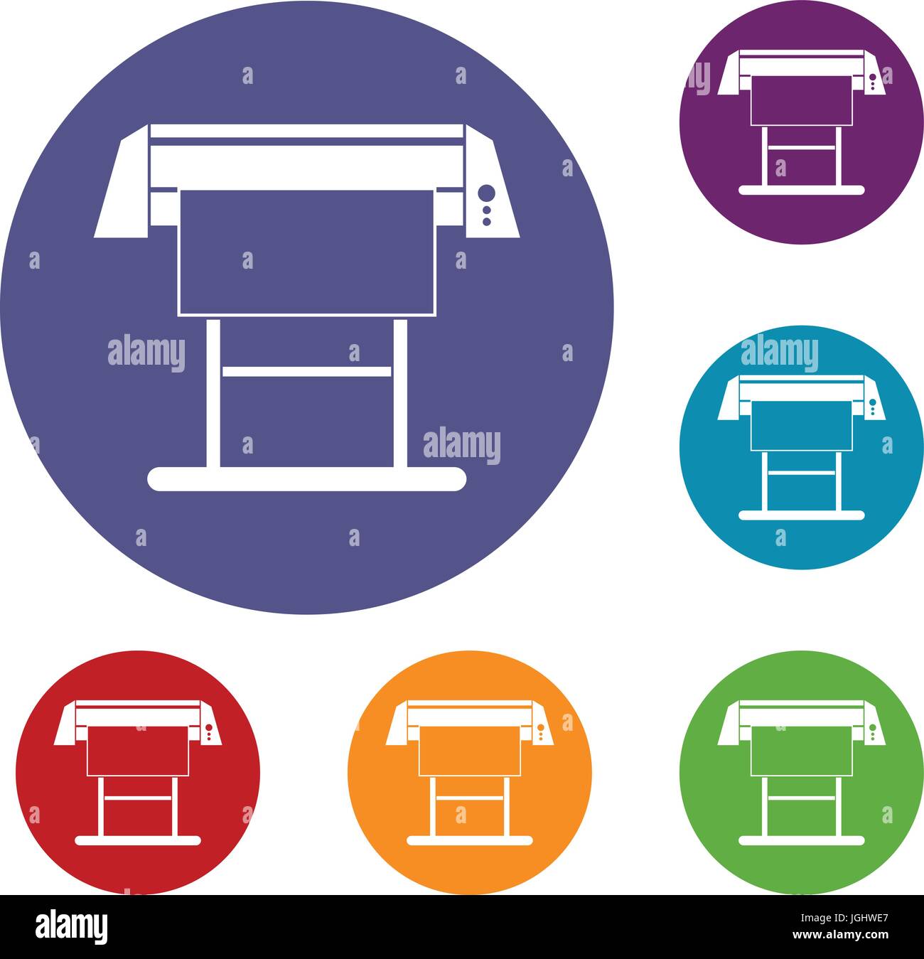 Large format inkjet printer icons set Stock Vector Image & Art - Alamy