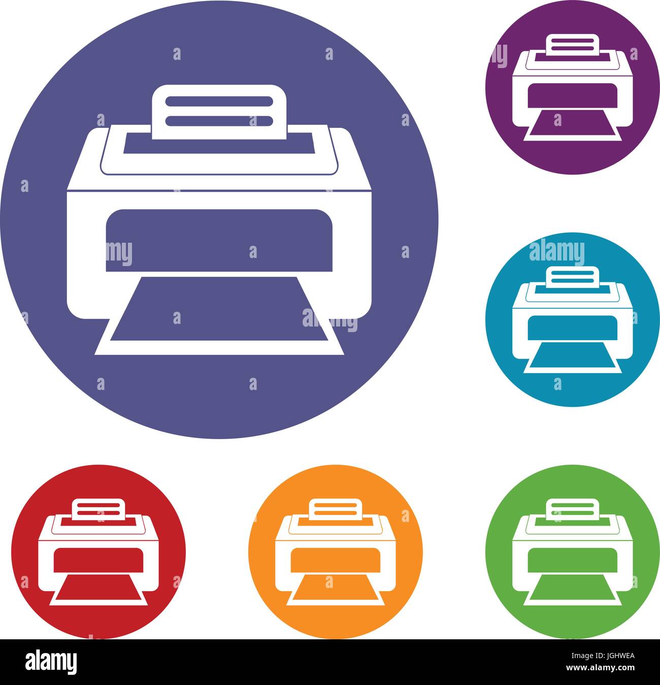 Modern laser printer icons set Stock Vector Image & Art - Alamy