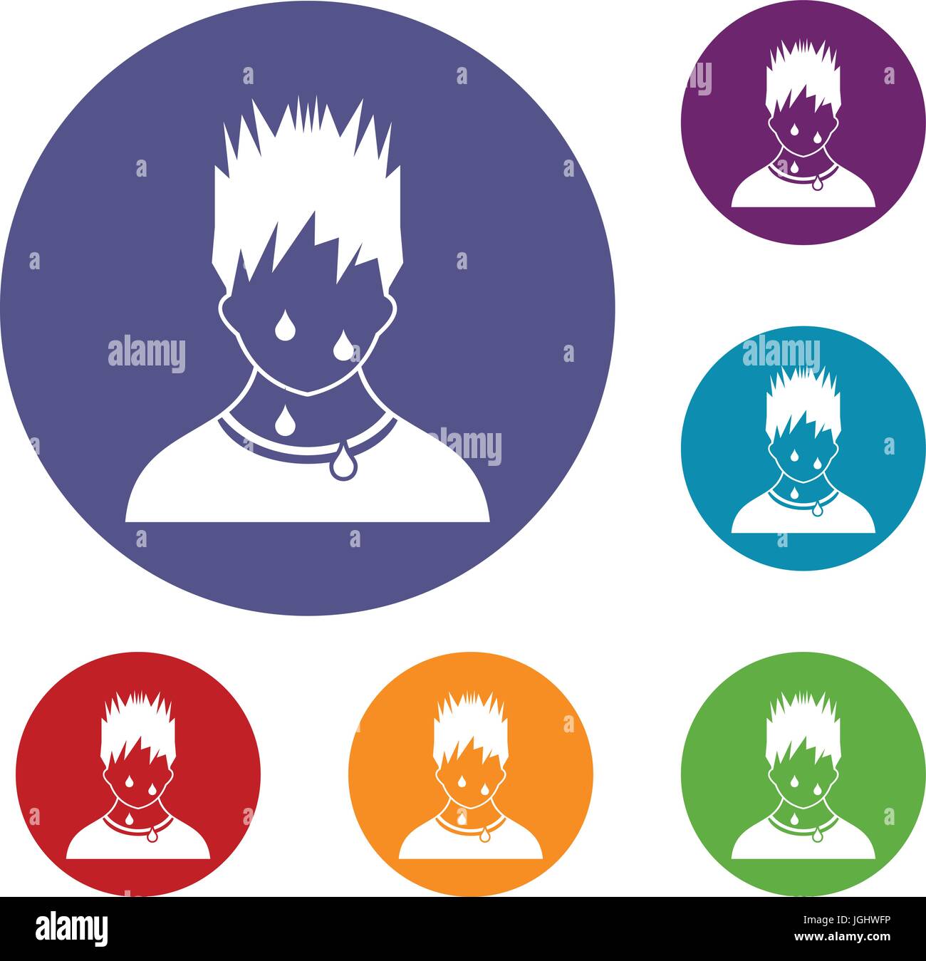 Sweaty man icons set Stock Vector Image & Art - Alamy