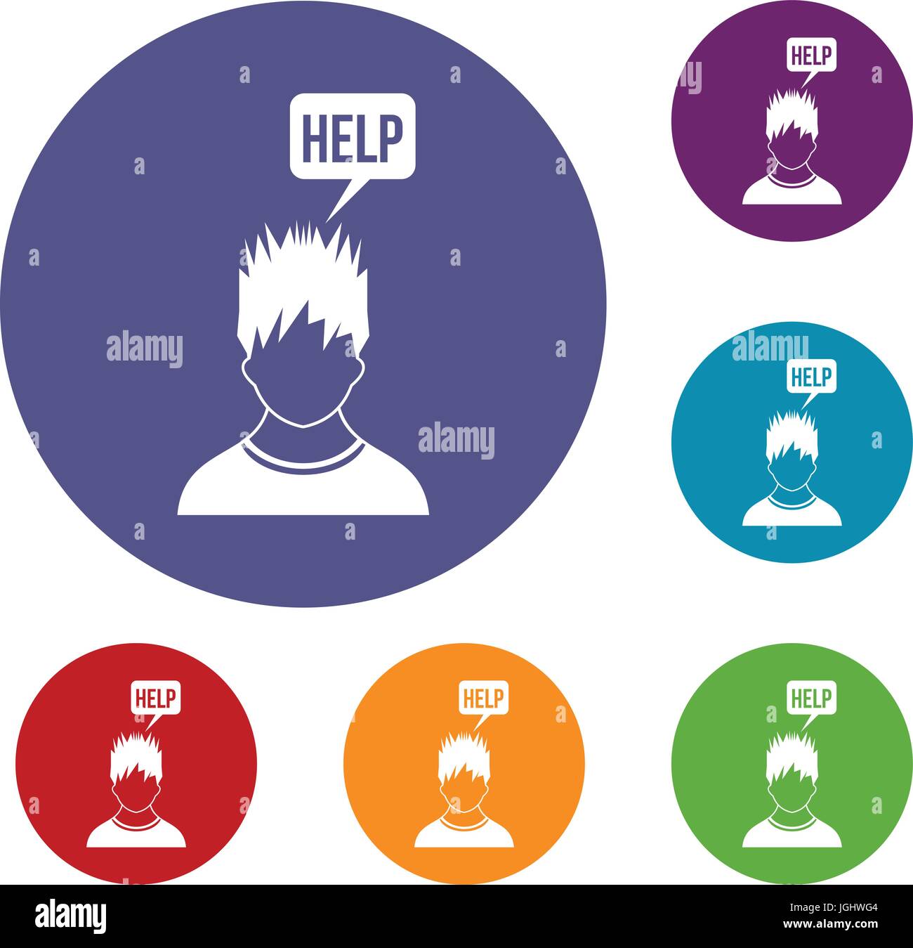 Man needs help icons set Stock Vector Image & Art - Alamy