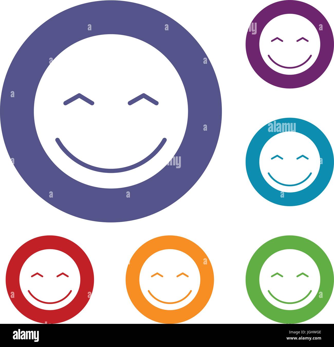 Smiling emoticons set Stock Vector Image & Art - Alamy