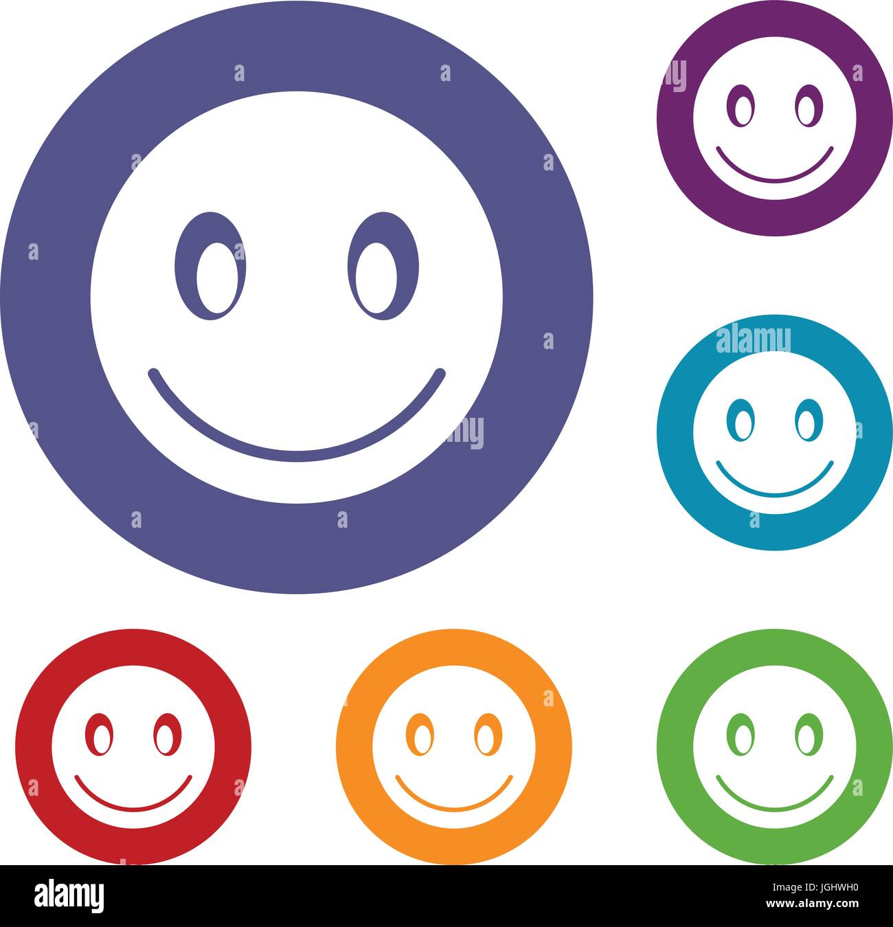 Smiling emoticons set Stock Vector Image & Art - Alamy