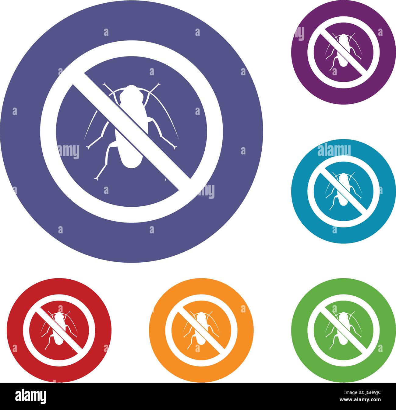 No cockroach sign icons set Stock Vector Image & Art - Alamy
