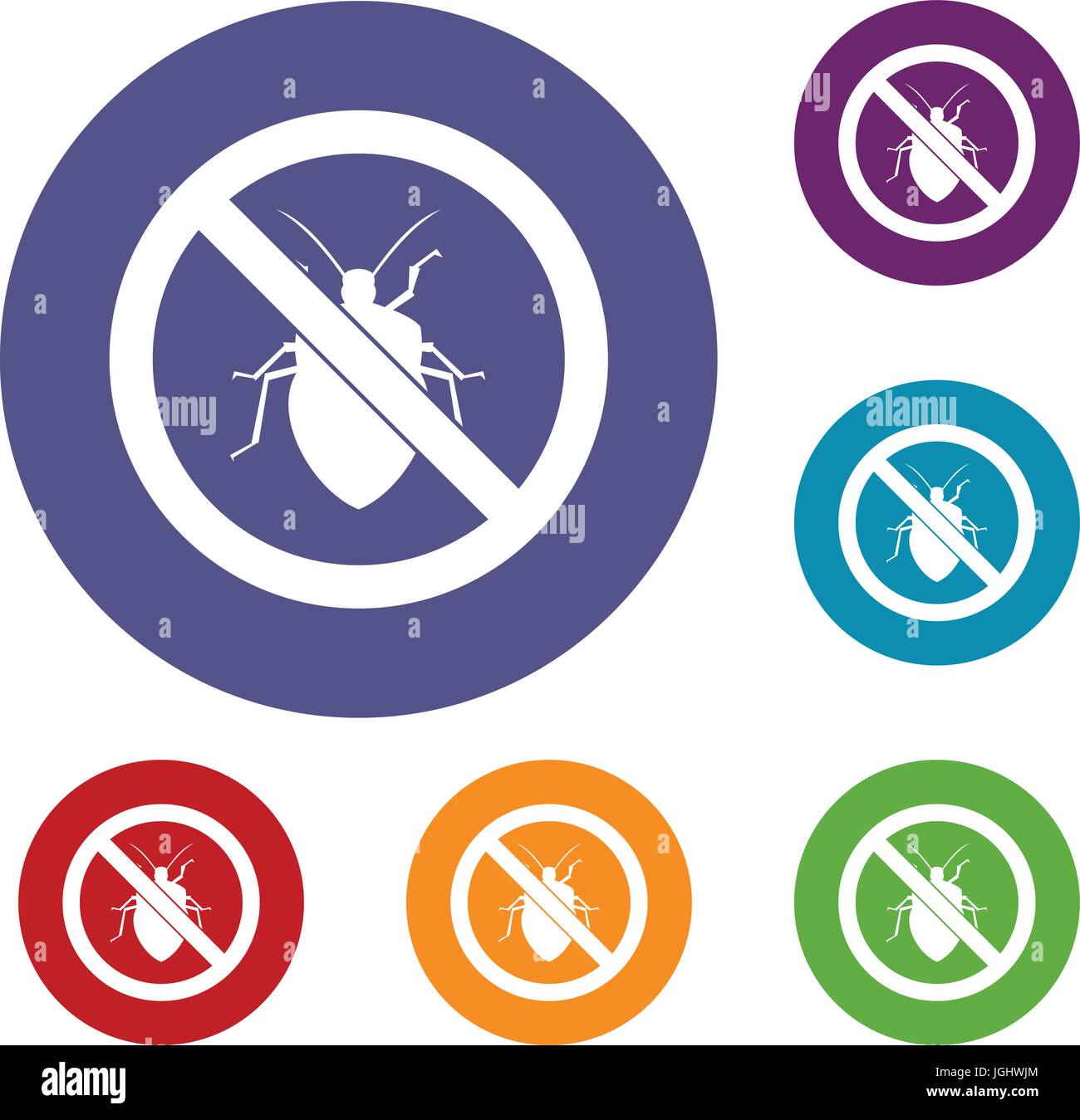 No bug sign icons set Stock Vector Image & Art - Alamy