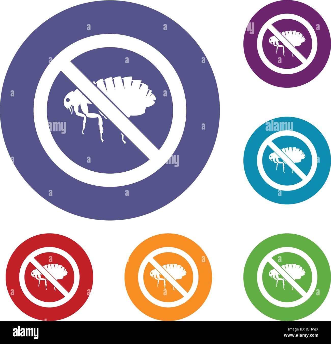 No flea sign icons set Stock Vector Image & Art - Alamy