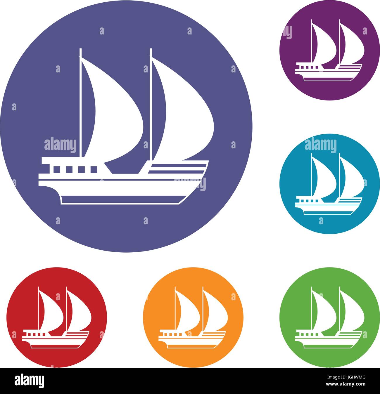 Big yacht icons set Stock Vector Image & Art - Alamy