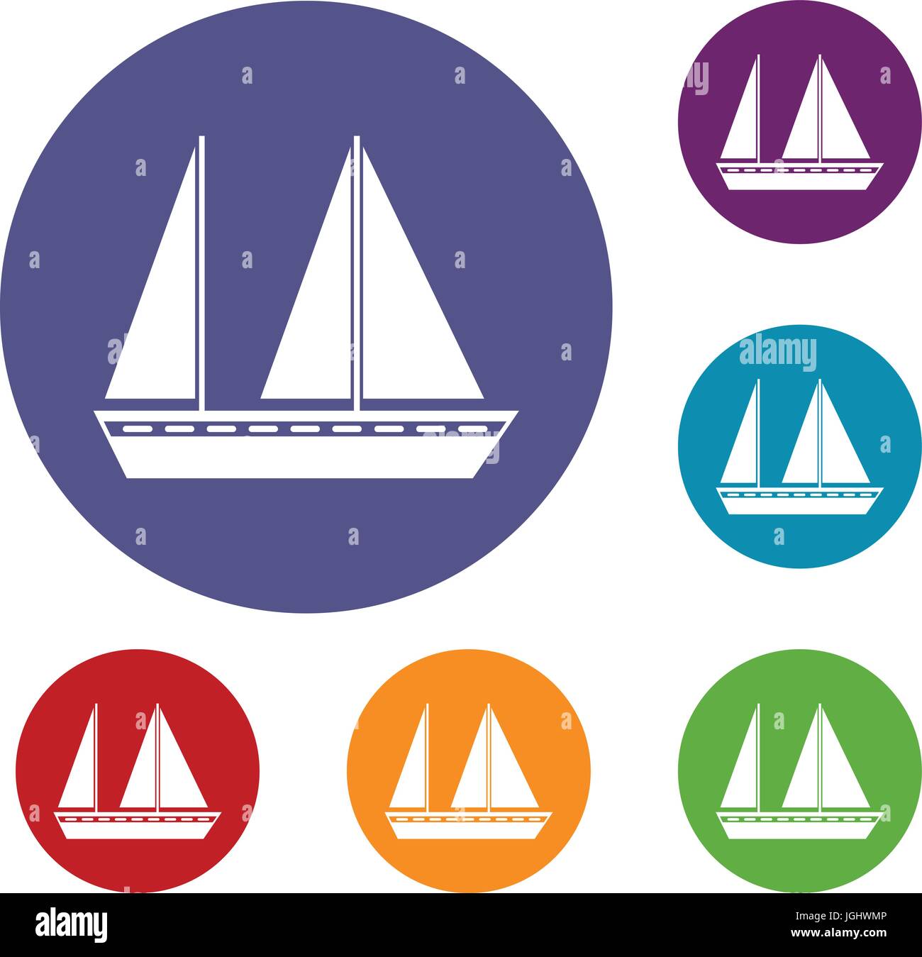 Sailing boat icons set Stock Vector Image & Art - Alamy