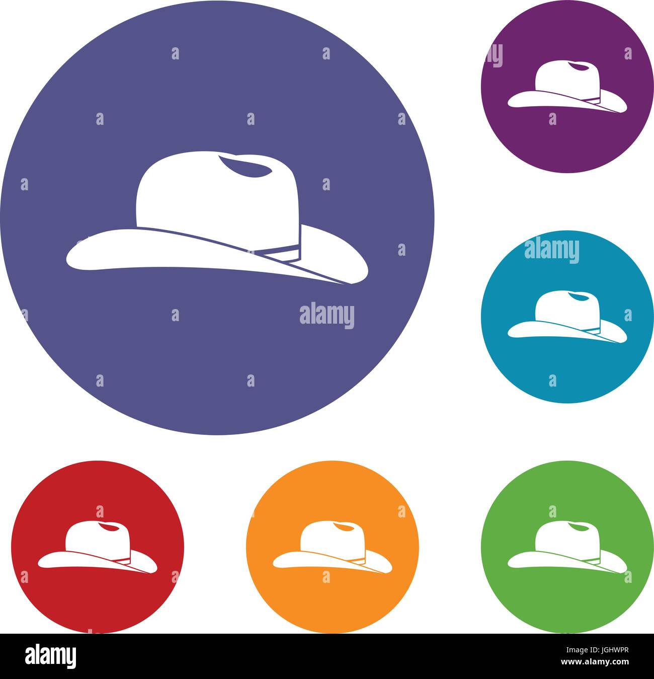Cowboy hat icons set Stock Vector Image & Art - Alamy