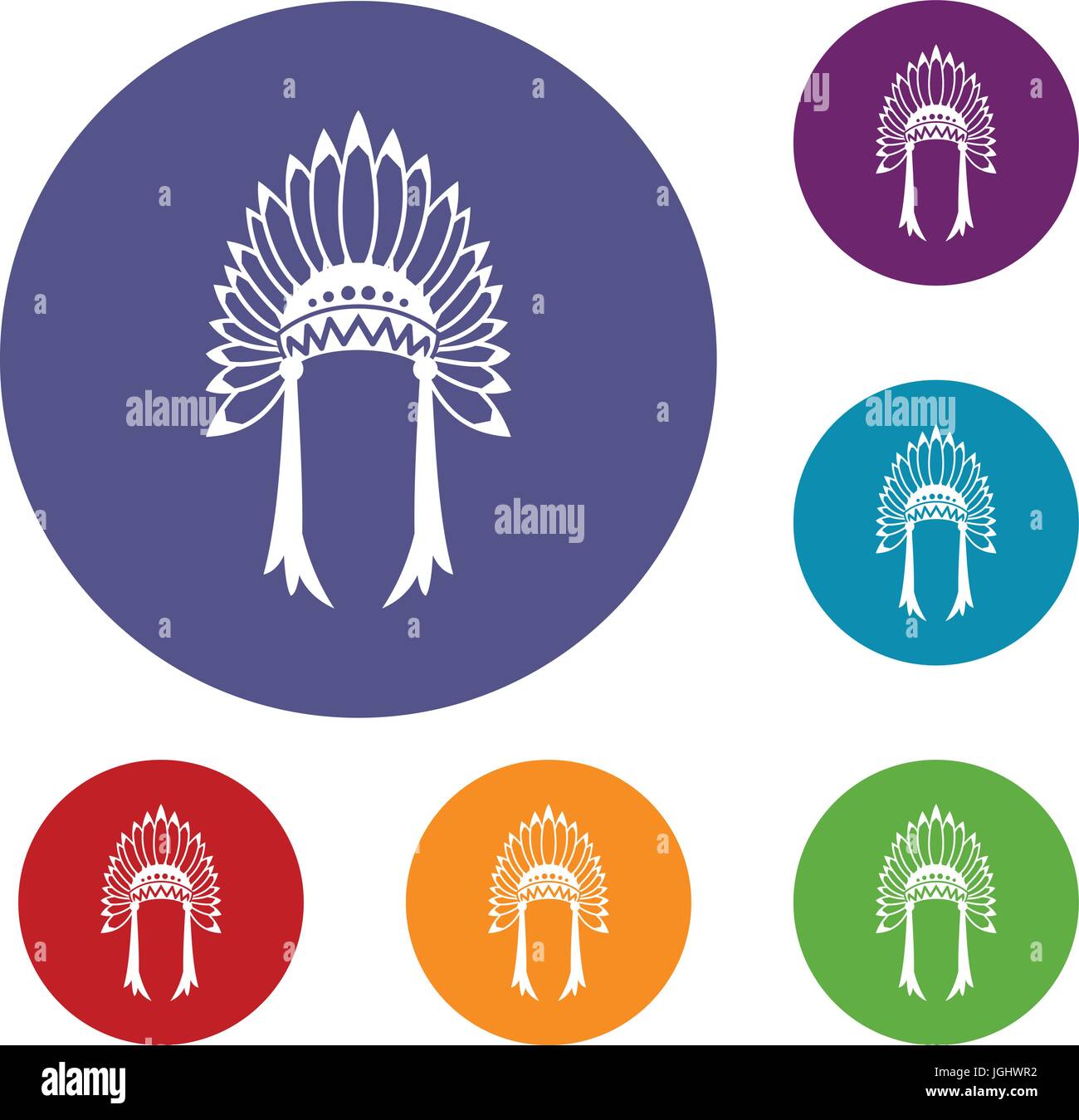 Indian headdress icons set Stock Vector Image & Art - Alamy