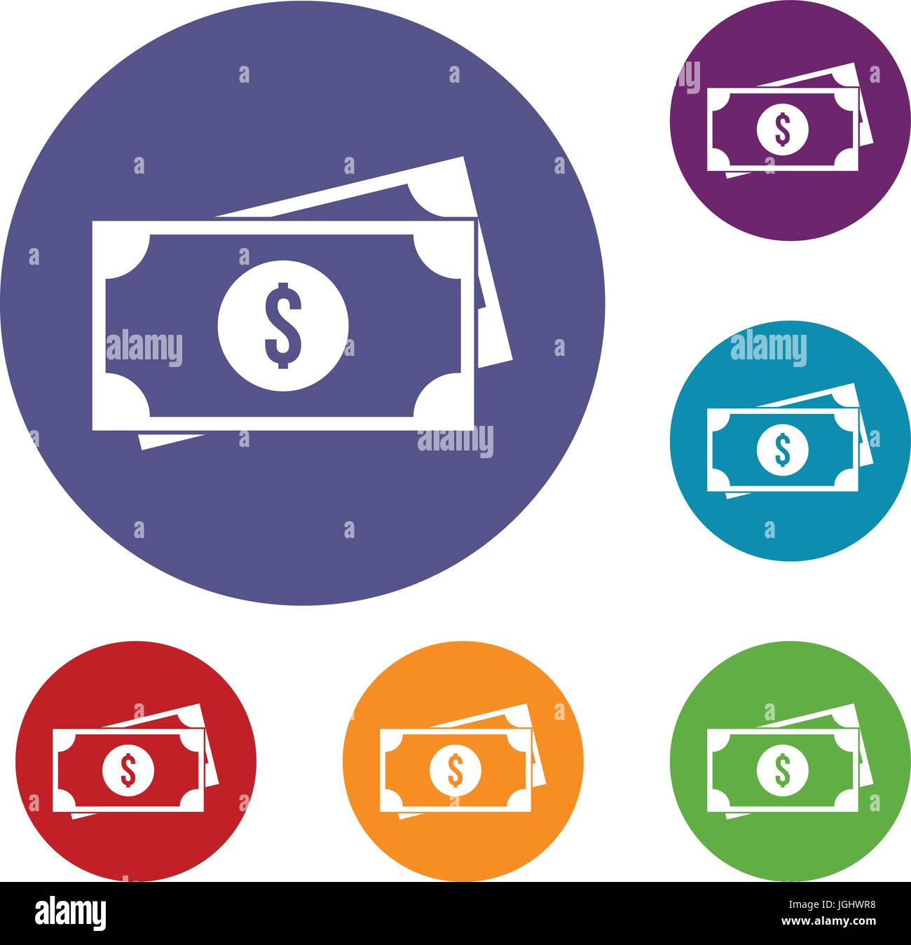 American dollars icons set Stock Vector Image & Art - Alamy
