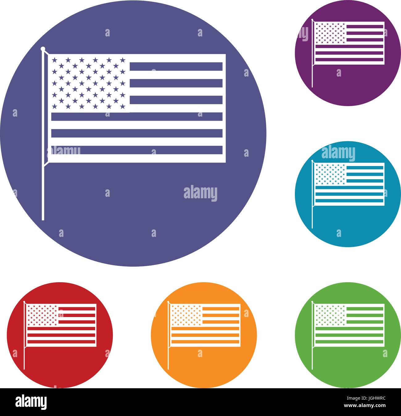 American flag icons set Stock Vector Image & Art - Alamy