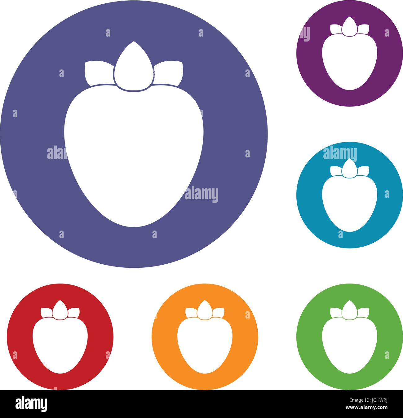 Ripe persimmon icons set Stock Vector Image & Art - Alamy