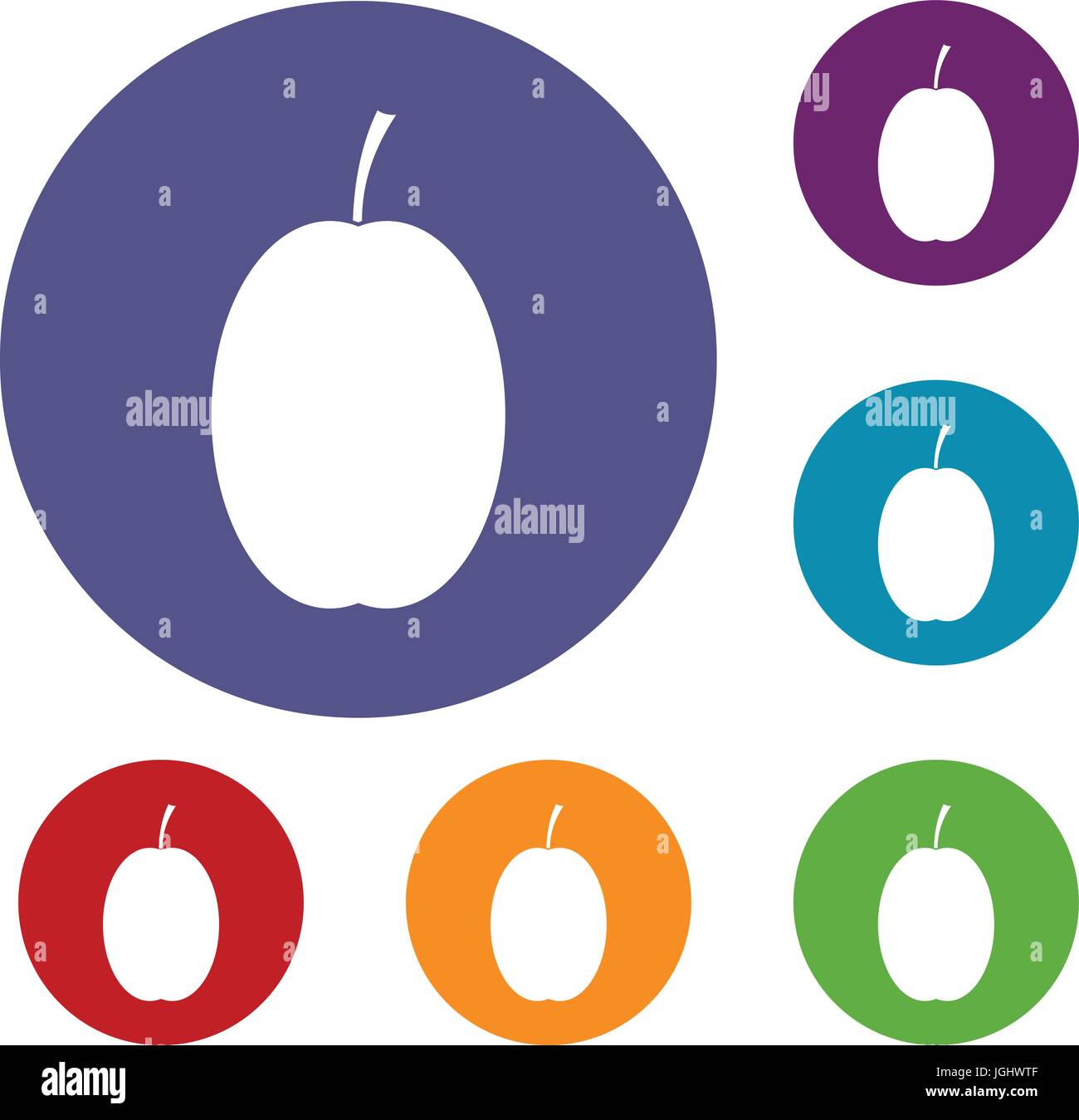 Plum icons set Stock Vector Image & Art - Alamy