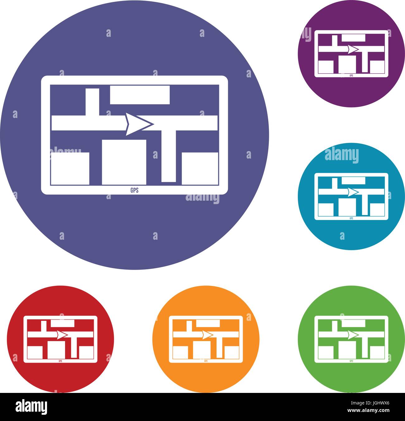 GPS navigation icons set Stock Vector Image & Art - Alamy