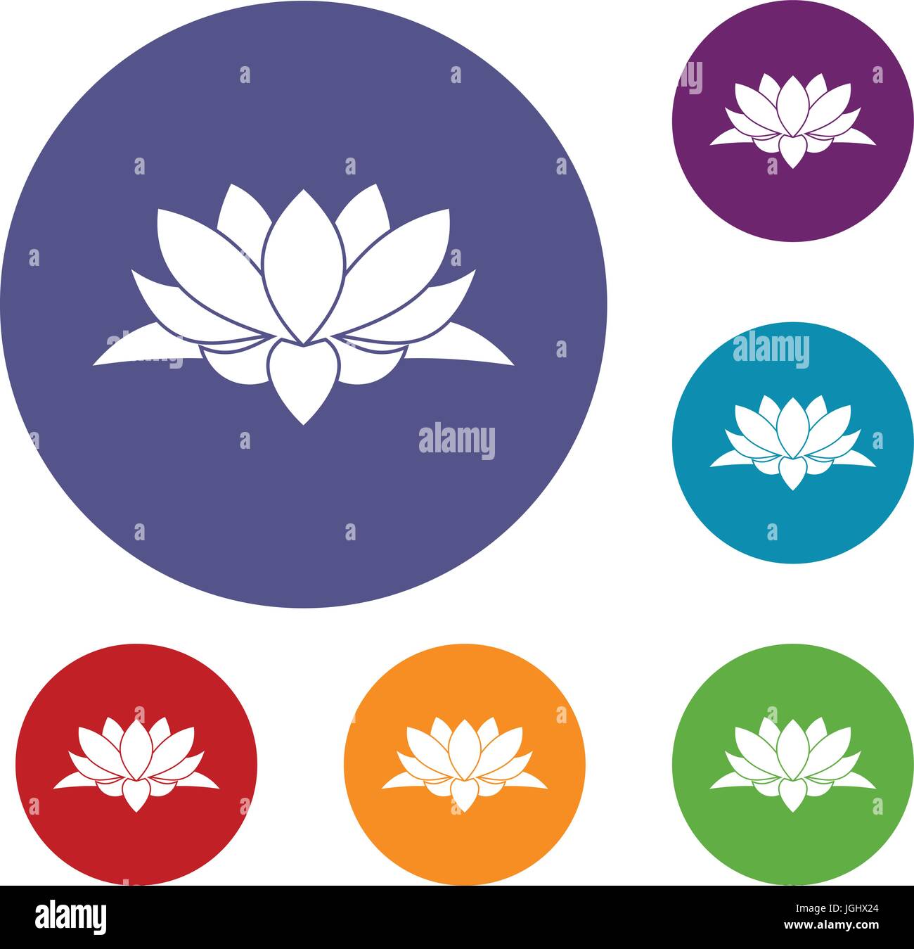 Lotus flower icons set Stock Vector Image & Art - Alamy