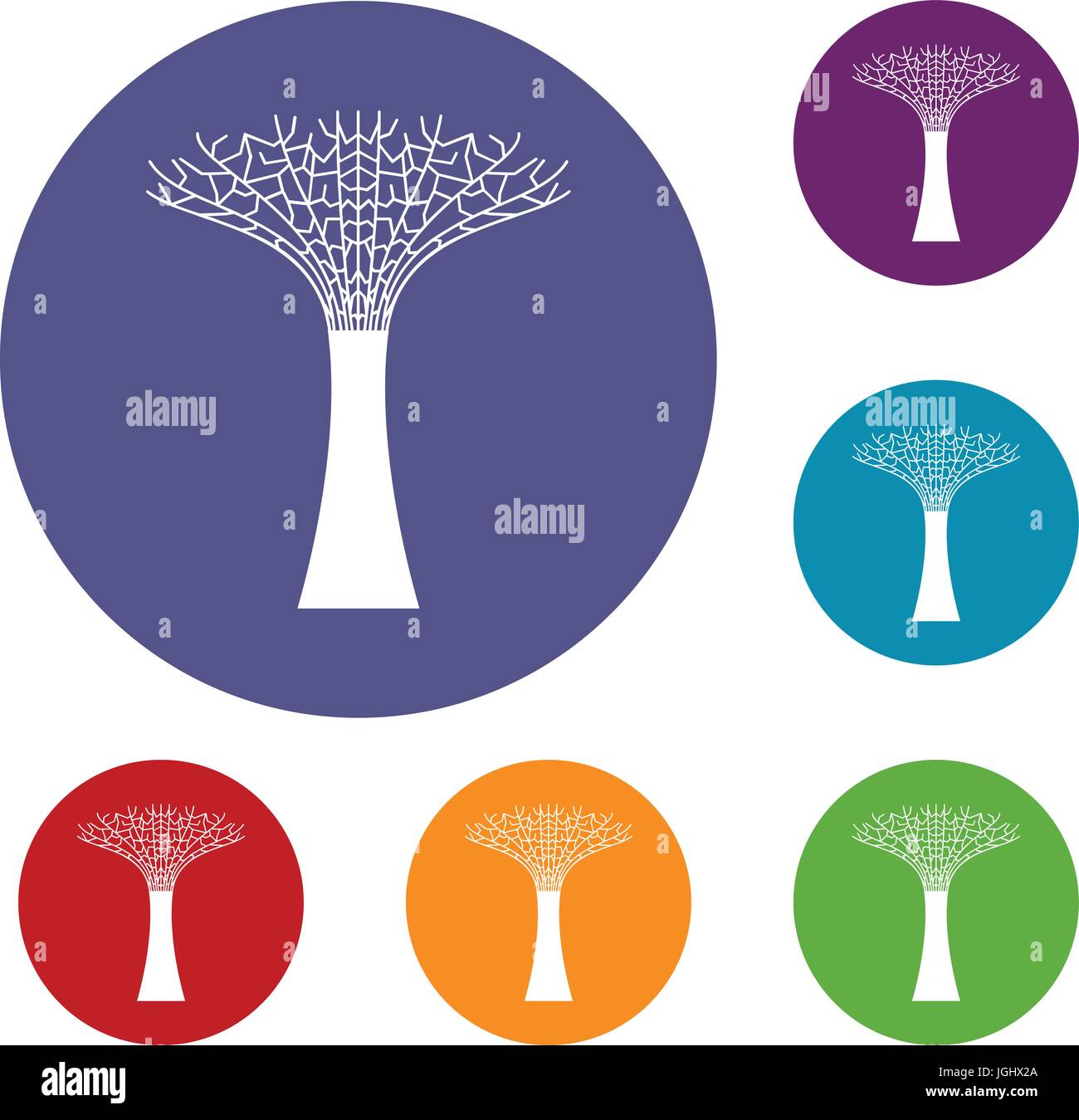 Singapore Supertree at the Gardens By The Bay set Stock Vector Image ...