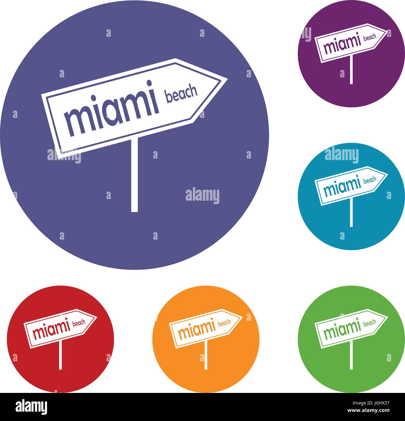 Miami arrow post sign icons set Stock Vector Image & Art - Alamy