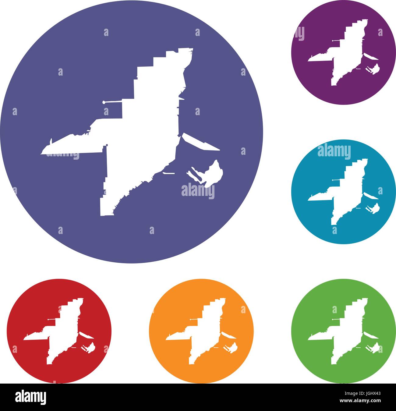 Florida map icons set Stock Vector Image & Art - Alamy
