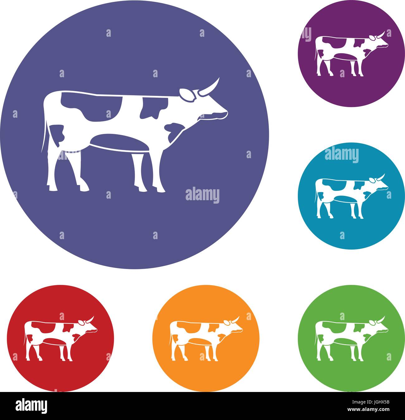 Switzerland cow icons set Stock Vector Image & Art - Alamy
