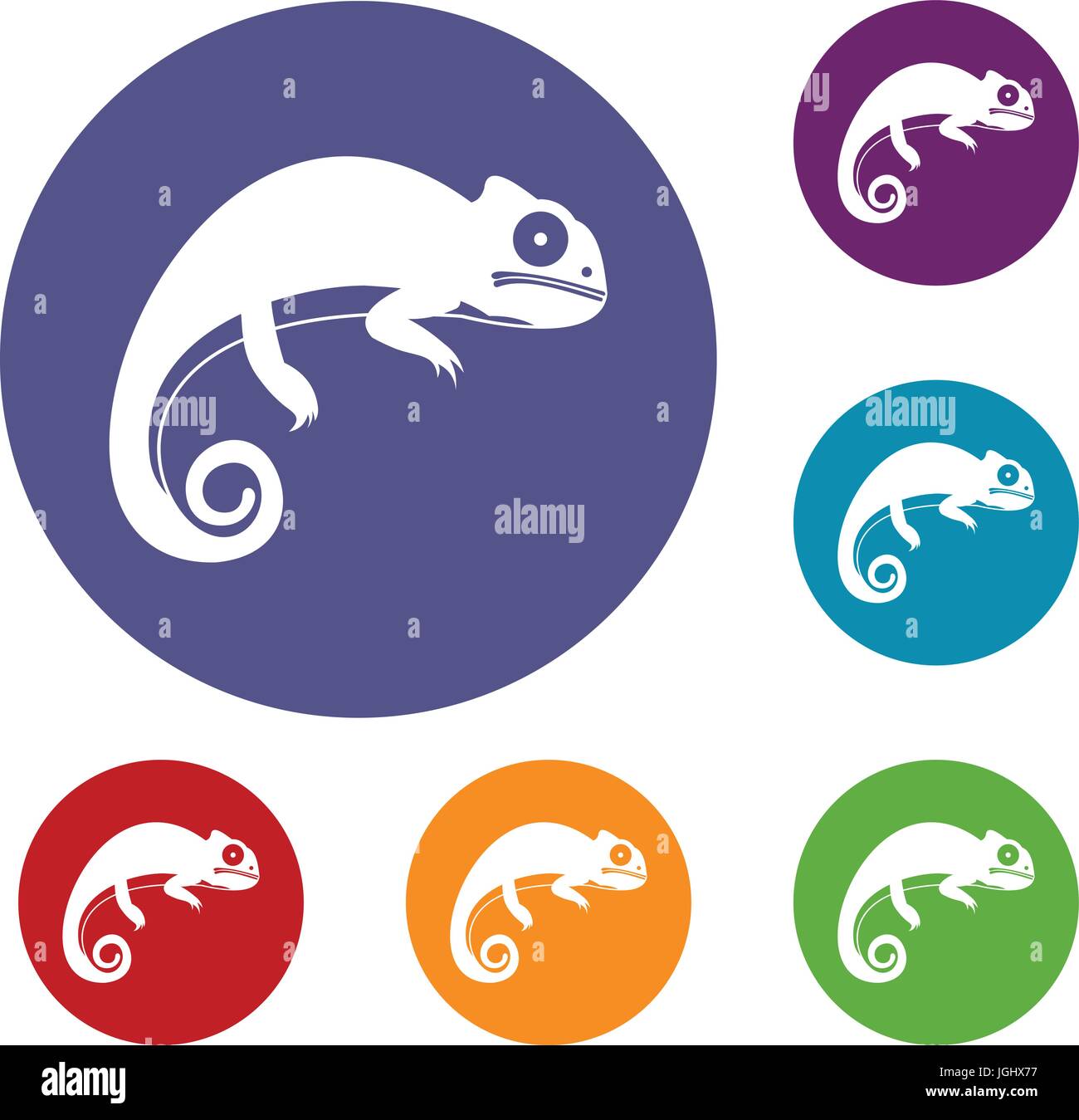 Chameleon icons set Stock Vector Image & Art - Alamy