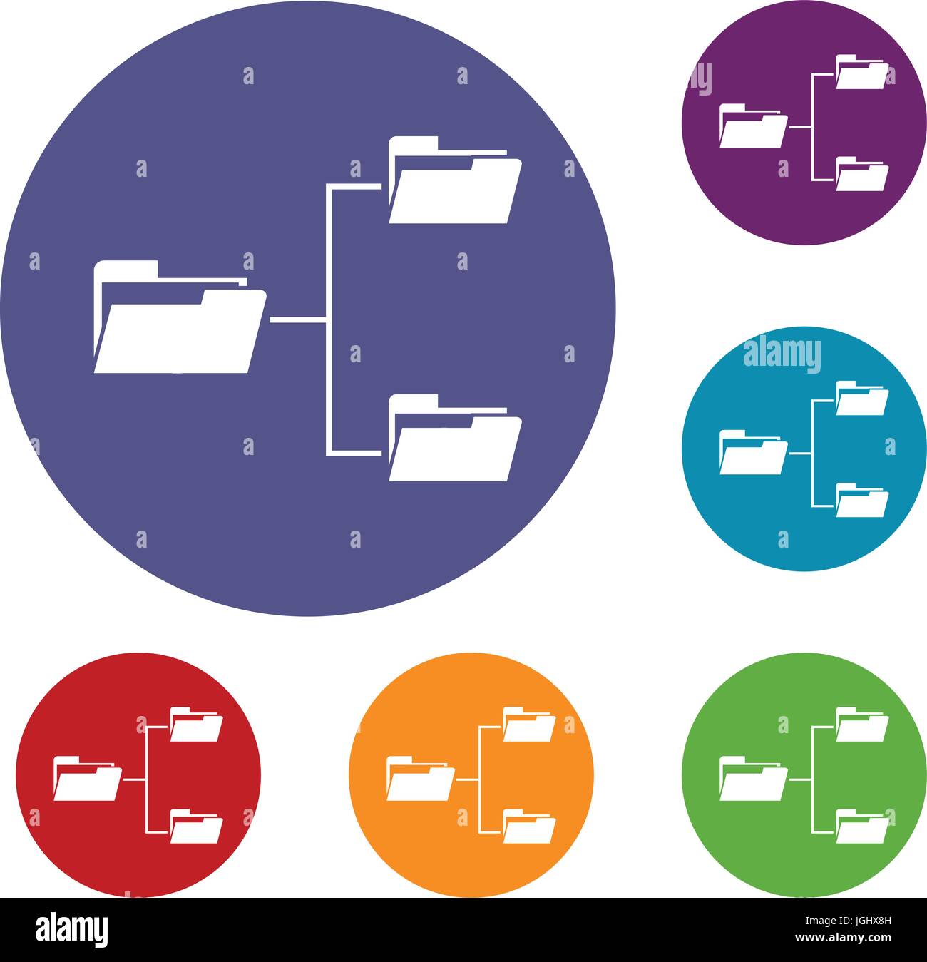 Folders structure icons set Stock Vector Image & Art - Alamy