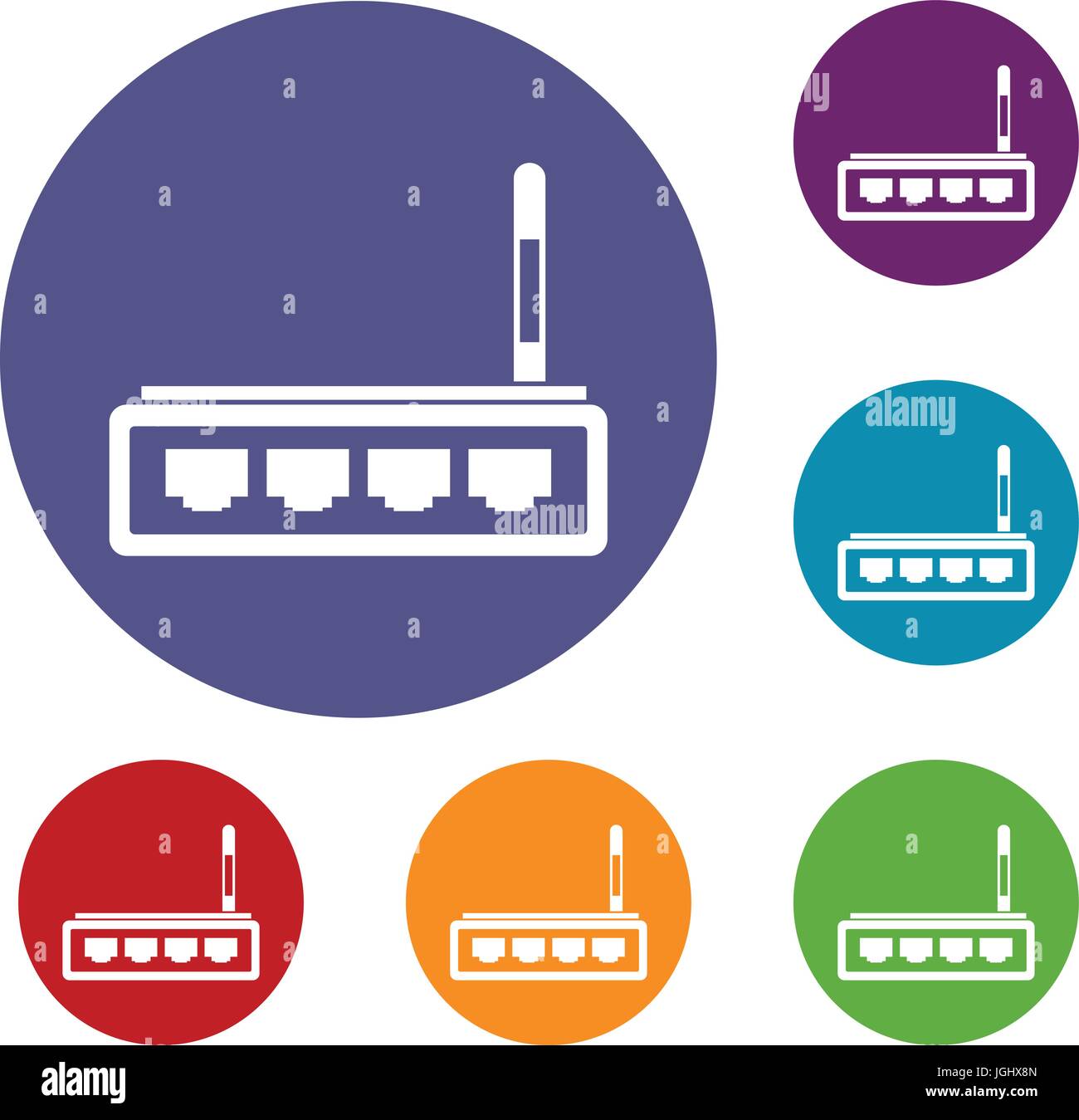 Router icons set Stock Vector Image & Art - Alamy